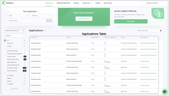 Using the Applications Page